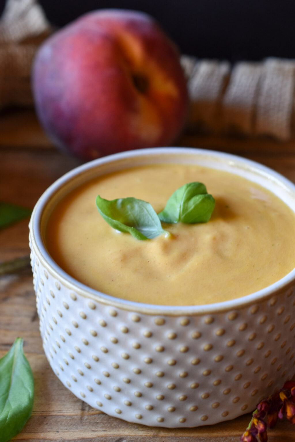 Chilled Peach Basil Soup - Avi Pie